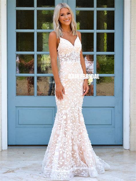 Stunning Mermaid Spaghetti Straps Lace Prom Dress Fc5287 Dairy Bridal