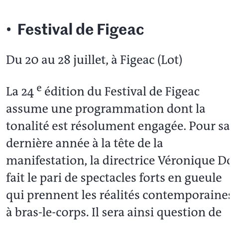 LE MONDE Les Meilleurs Festivals Festival De Figeac