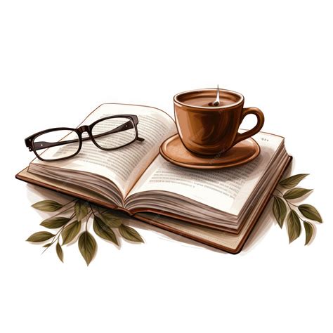 Premium Ai Image Cozy Clipart Of Book And Reading Glasses On White