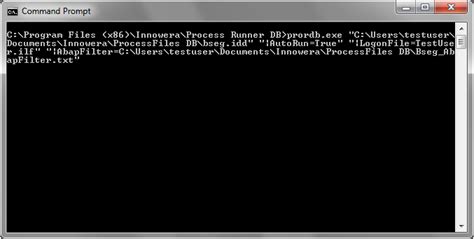 Pass Abap Filter Through Command Prompt Process Runner