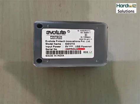 Evolute Identi5 L1 Bluetooth Fingerprint Device Optical Sensors At Rs