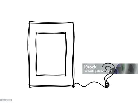白い背景に連続線が描かされた疑問符を持つ抽象的なピクチャフレーム いたずら書きのベクターアート素材や画像を多数ご用意 いたずら書き