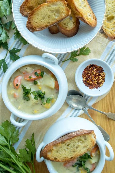 Creamy Vegan Corn Chowder Recipe Nut Free Dairy Free The Edgy Veg