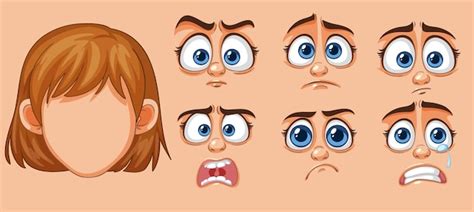 Premium Vector Animated Facial Expressions Set