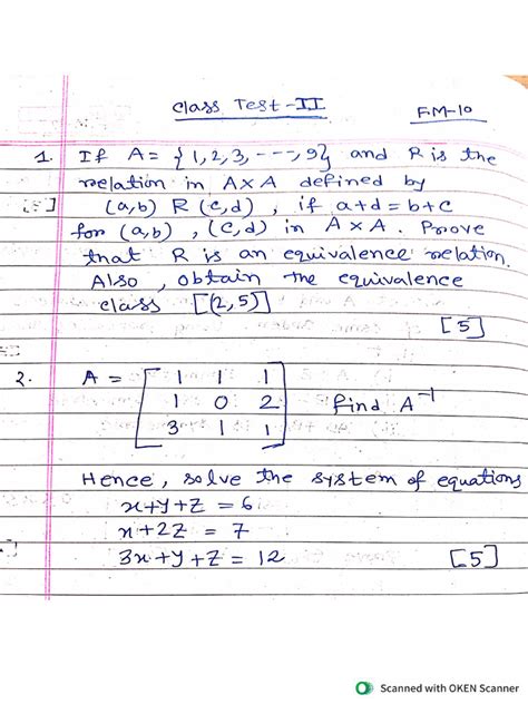 Matrices Practise Sheet Pdf