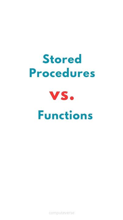 Sql Stored Procedures Vs Functions 💻 Youtube