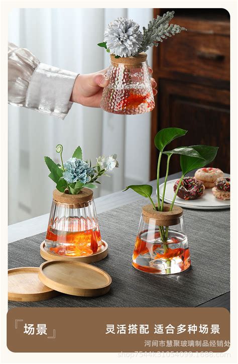玻璃花瓶透明水培植物绿萝水养容器花盆桌面小绿植器皿插花生态 阿里巴巴