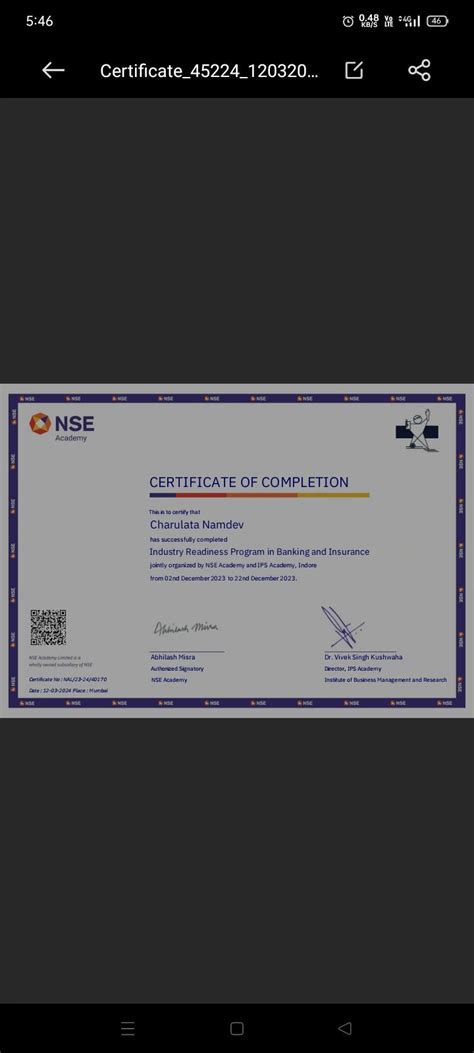 Fintech Graduate With Nse Certificate Charu Namdev Posted On The Topic Linkedin