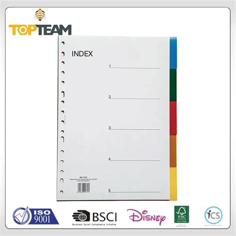 Colorful Printed Pp Index Tab Dividers Office Use A4 Pp File Dividers Stationery Buy Index