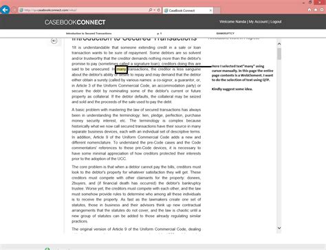 how to select a text in my application from a paragraph using qtp