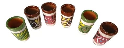 Juego Vasos Tequileros Caballito Shot Tequila Pza De Barro MercadoLibre