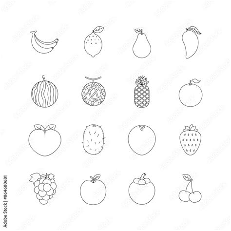 과일바나나체리딸기포도배 Stock Vector Adobe Stock