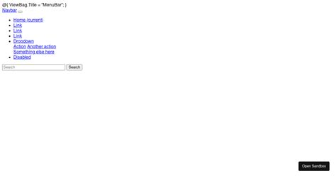 Menu Bar Codesandbox