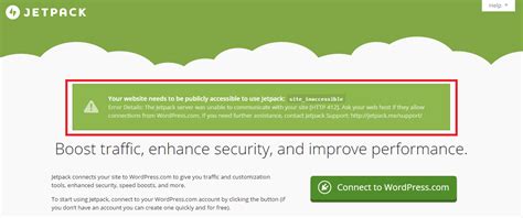 Solución Error De Conexión Plugin Jetpack Siteinaccessible