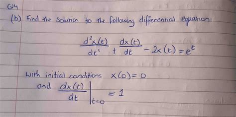 Solved Q4b ﻿find The Solution To The Following