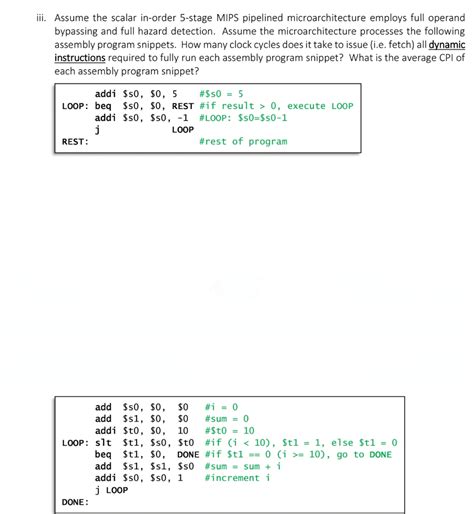Assume The Scalar In Order 5 Stage Mips Pipelined
