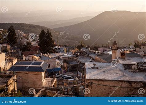 Typical Viev In Ancient Hasid Ortodox Jewish Safed Old City Editorial