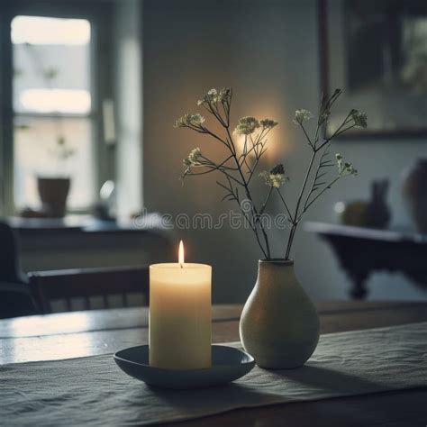 White Vases On Table Stock Illustration Illustration Of Tabletop