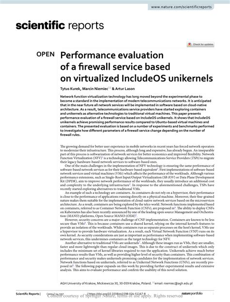 Pdf Performance Evaluation Of A Firewall Service Based On Virtualized Includeos Unikernels