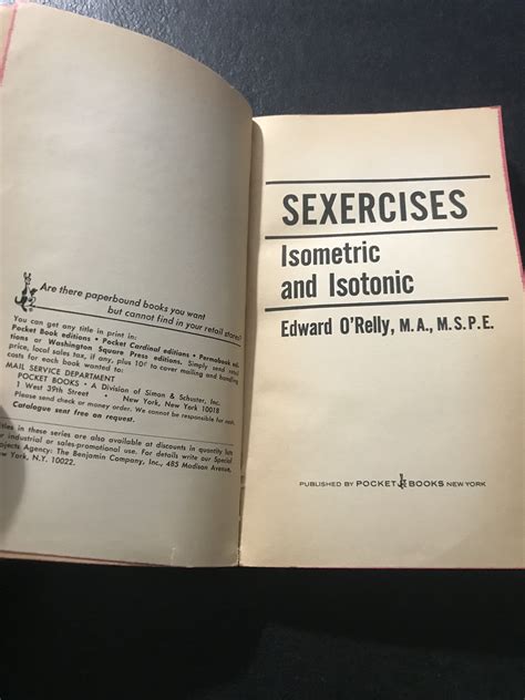 Sexercises Isometric And Isotonic By Edward Orelly Good Soft Cover