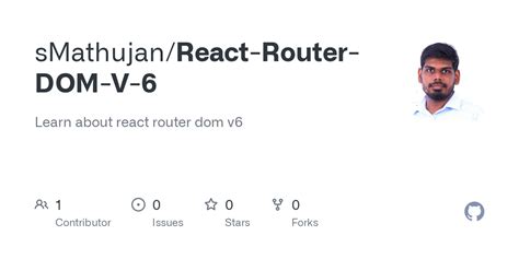 Github Smathujan React Router Dom V Learn About React Router Dom V
