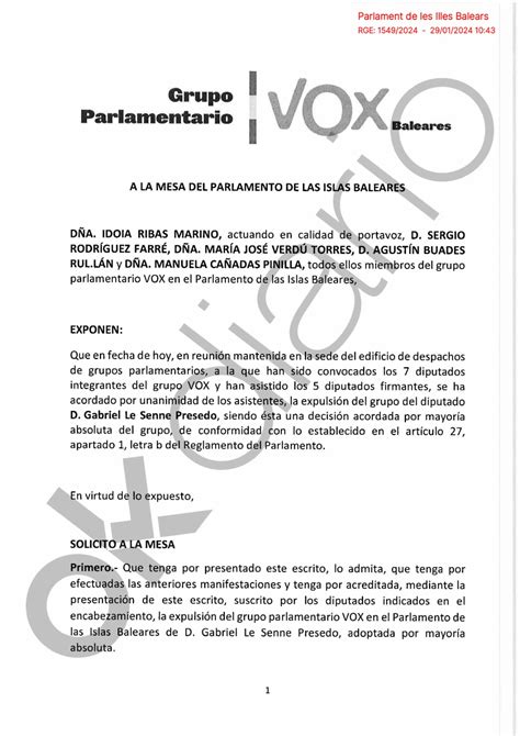 Vox Baleares Expulsa A Patricia De Las Heras Y A Gabriel Le Senne