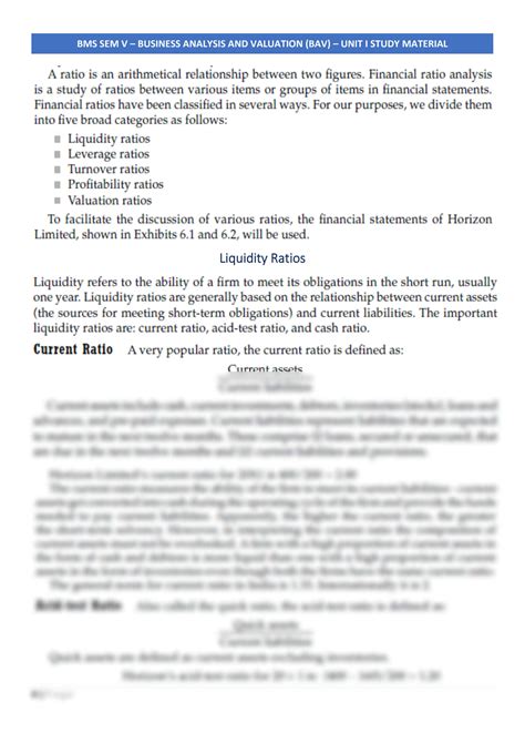 Solution Business Analysis And Valuation Study Material Studypool
