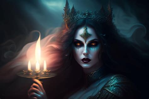 Premium Photo A Woman With A Lit Candle In Her Hand