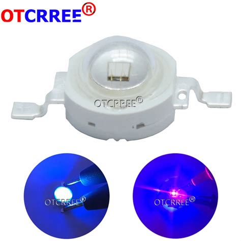 50 100PCS 3W UV High Power LED Light Beads Ultra Violet Purple LED Chip 360nm 365nm 370nm 380nm