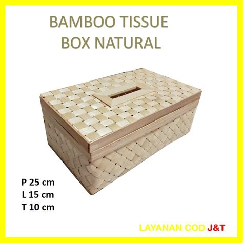 Kotak Wadah Tempat Tisu Tissu Tissue Anyaman Bambu Size Size 25cm X 12