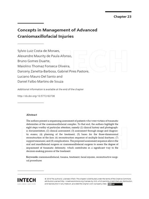 Concepts In Management Of Advanced Craniomaxillofacial Injuries Pdf Ct Scan Oral And