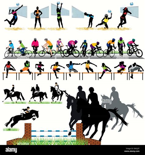 Volleyball Silhouettes Stock Vector Images Alamy