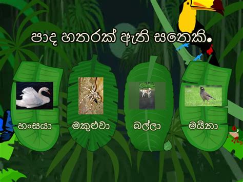 2 ශ්‍රේණිය පරිසරය වත්තට එන සතුන් Quiz