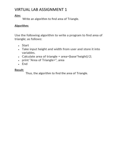 Virtual Lab Assignment 1 Pdf Teaching Methods And Materials