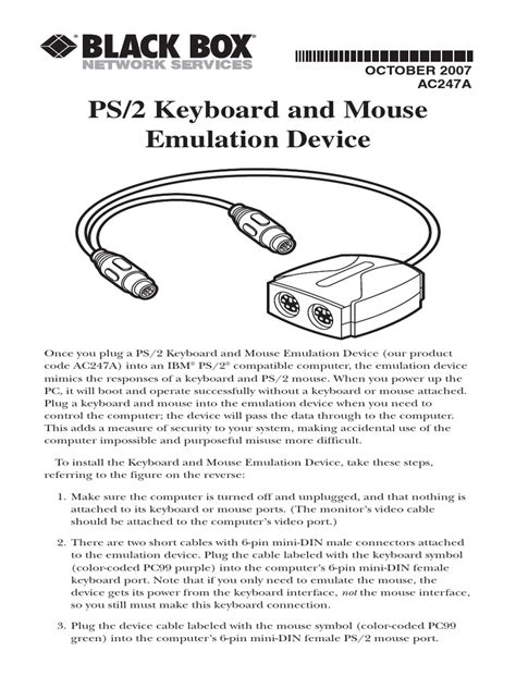 Ps2 Keyboard And Mouse Emulation Device October 2007 Ac247a Pdf