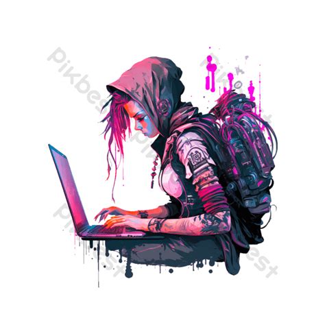 Hacker Girl Vector Graphics PNG Images PSD Free Download Pikbest