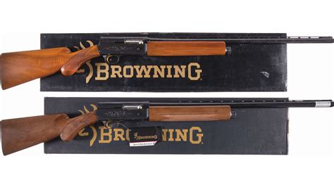 Two Browning Auto 5 Semi Automatic Shotguns With Boxes Rock Island