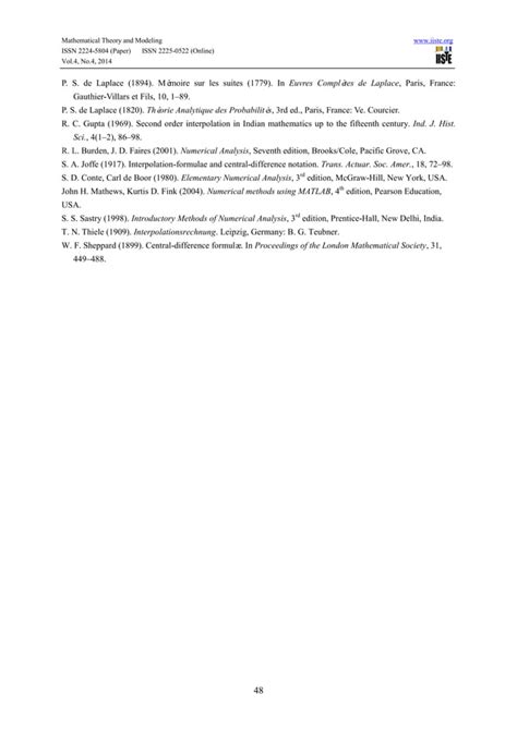 A New Proposed Formula For Interpolation And Comparison Pdf