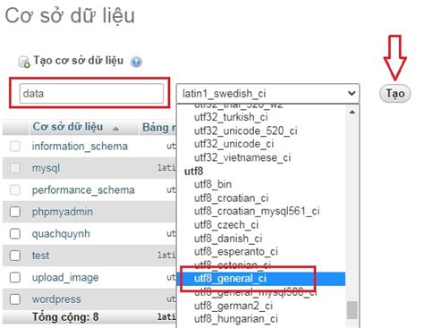 Hướng dẫn tạo Database trong Phpmyadmin
