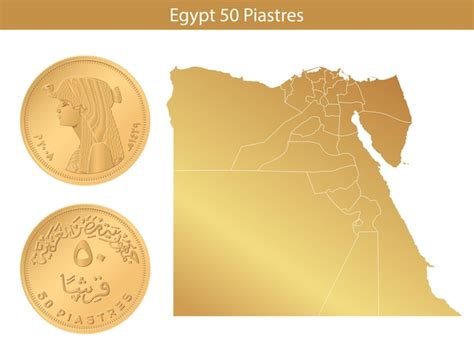 Premium Vector 50 Piastres Reverse And Obverse Of Egyptian One Pound Coin