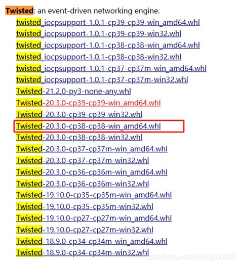 Python38安装scrapytwisted 2380rc1 Py3 None Anywhl适用于 Csdn博客