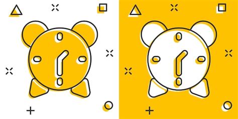 Иконка часов в стиле комиксов часы мультфильм векторные иллюстрации на белом изолированном фоне