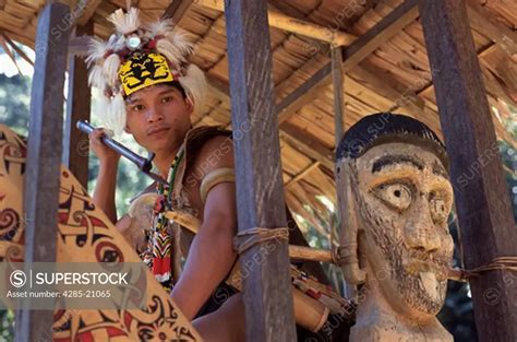 Sarawak Cultural Village Orang Ulu Warrior Superstock