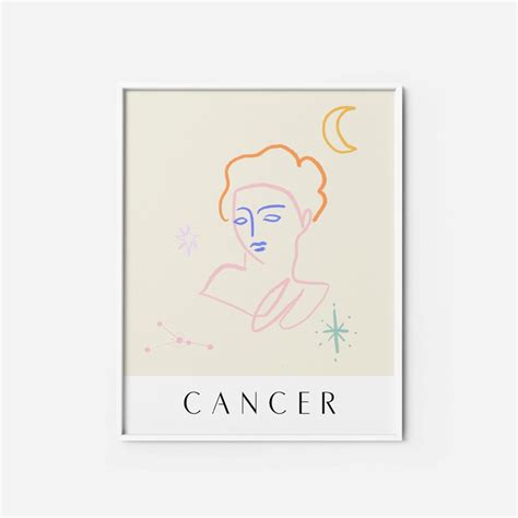 Cancer Zodiac Art Print Astrology Poster Cancer Museum Etsy