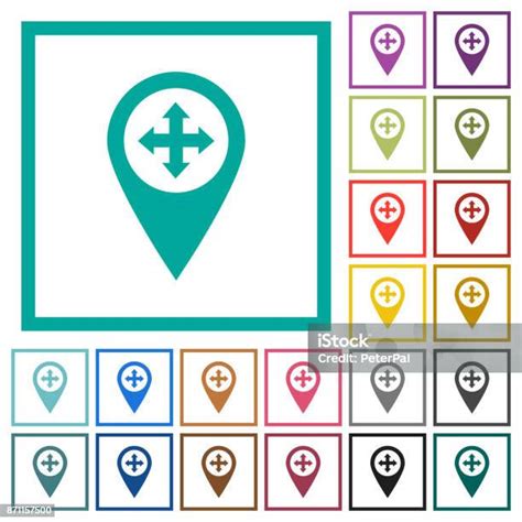 Gps 지도 위치 플랫 컬러 아이콘 사분면 프레임 이동 내비게이션에 대한 스톡 벡터 아트 및 기타 이미지 내비게이션 노랑