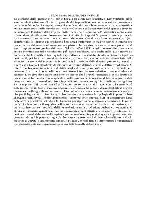 Riassunto Dellimpresa Civile Docsity