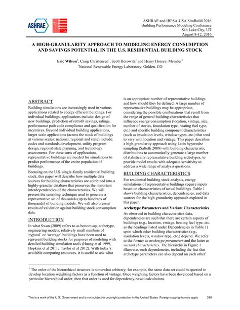 Pdf A High Granularity Approach To Modeling Energy Consumption And Savings Potential In The Us