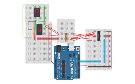 Circuit Design 4511 And 7 Segment Led Display Tinkercad