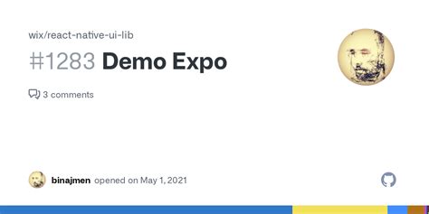Demo Expo · Issue 1283 · Wixreact Native Ui Lib · Github