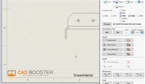 Automatic Flat Pattern View Quick Export CAD Booster